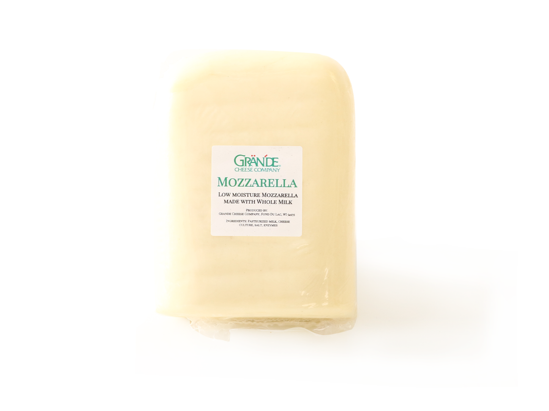 Grande Whole Milk Mozzarella Cheese 3.25lb Half Loaf – Wisconsin Cheese ...