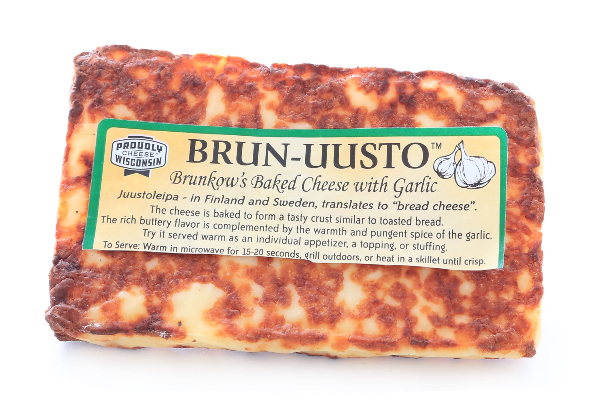 Brun-Uusto Baked Cheese with Garlic – Wisconsin Cheese Mart