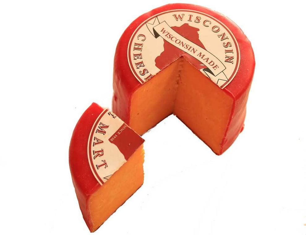 Cheddar Red Wax Wheel Three Pound – Wisconsin Cheese Mart